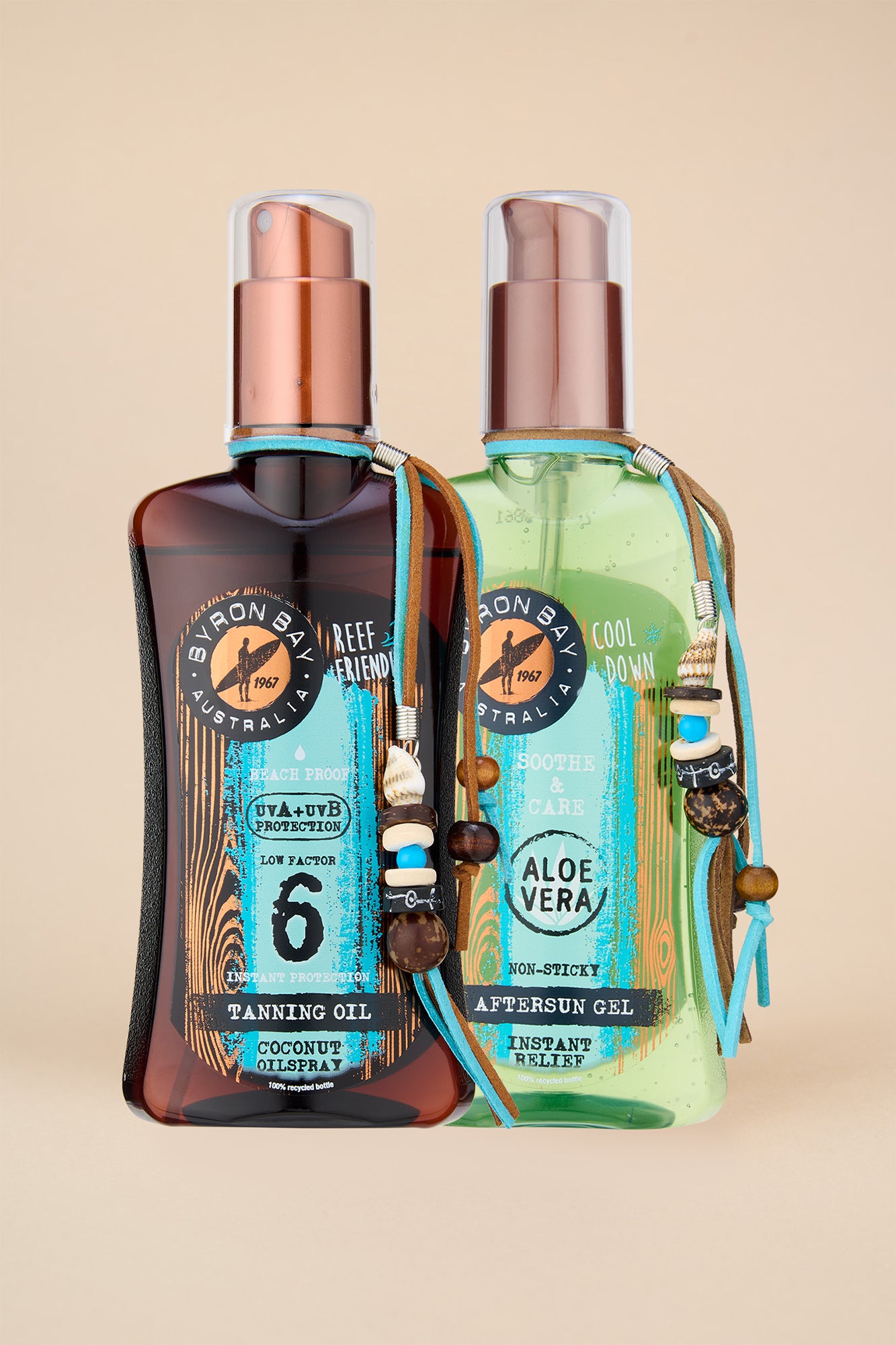 Byron Bay Bundle Coconut Tanning Oil SPF 6 & Aftersun Aloe Vera Gel ...